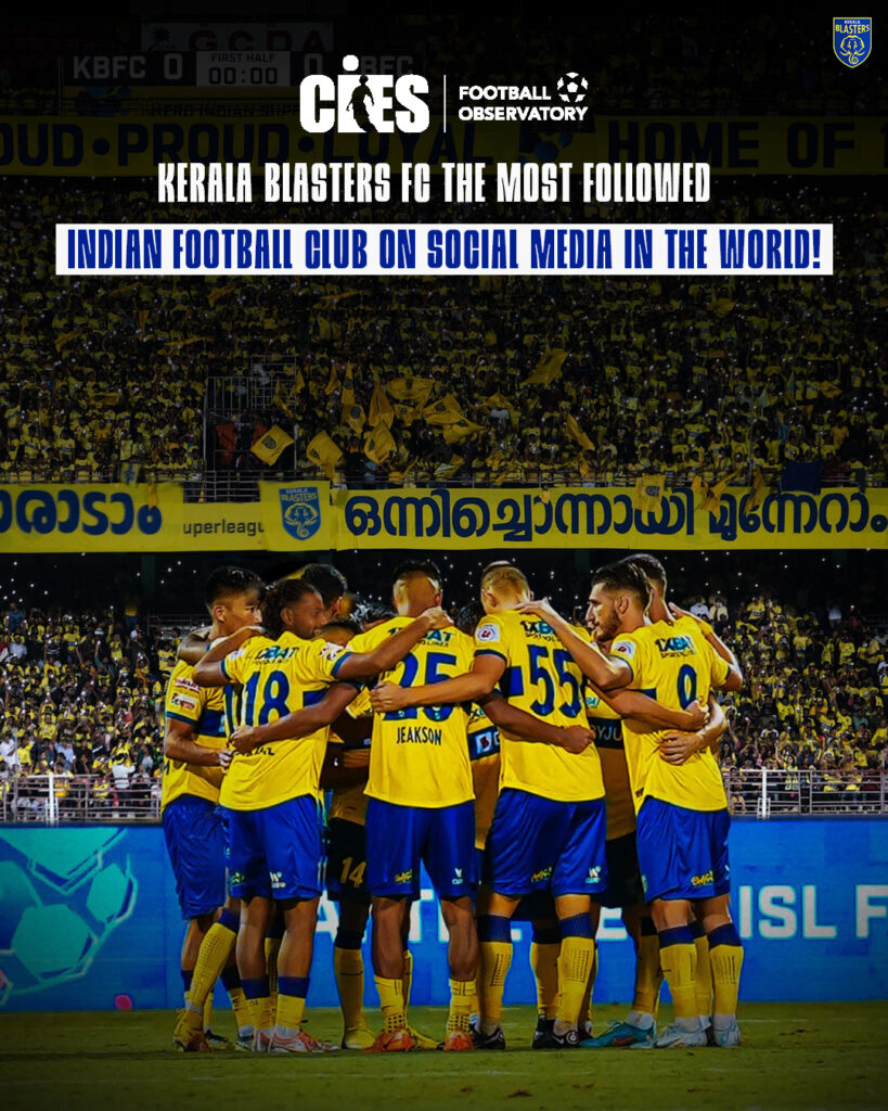 Kerala Blasters FC most followed Indian Football Club on social media! - Kerala Blasters FC